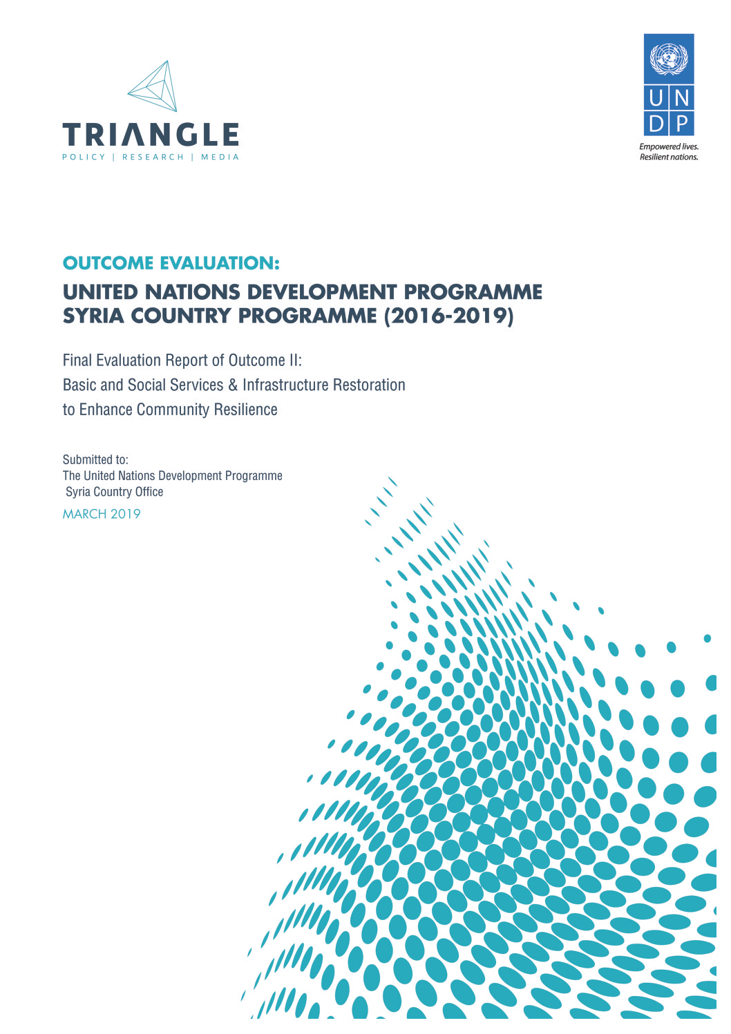 Outcome Evaluation: UNDP Syria Country Programme - UNDP - Triangle